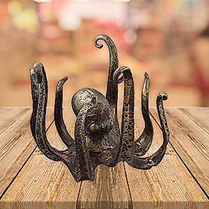 Roonmain Octopus Coffee Mug Holder Mug Holder Pendant Tea Cup Holder Vintage-Style Resin Octopus Table Topper Statue Ornament