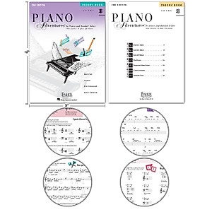 Piano Adventures Level 3B Learning Set By Nancy Faber - Lesson, Theory, Performance, Technique & Artistry Books & Juliet Music Piano Keys 88/61/54/49 Full Set Removable Sticker