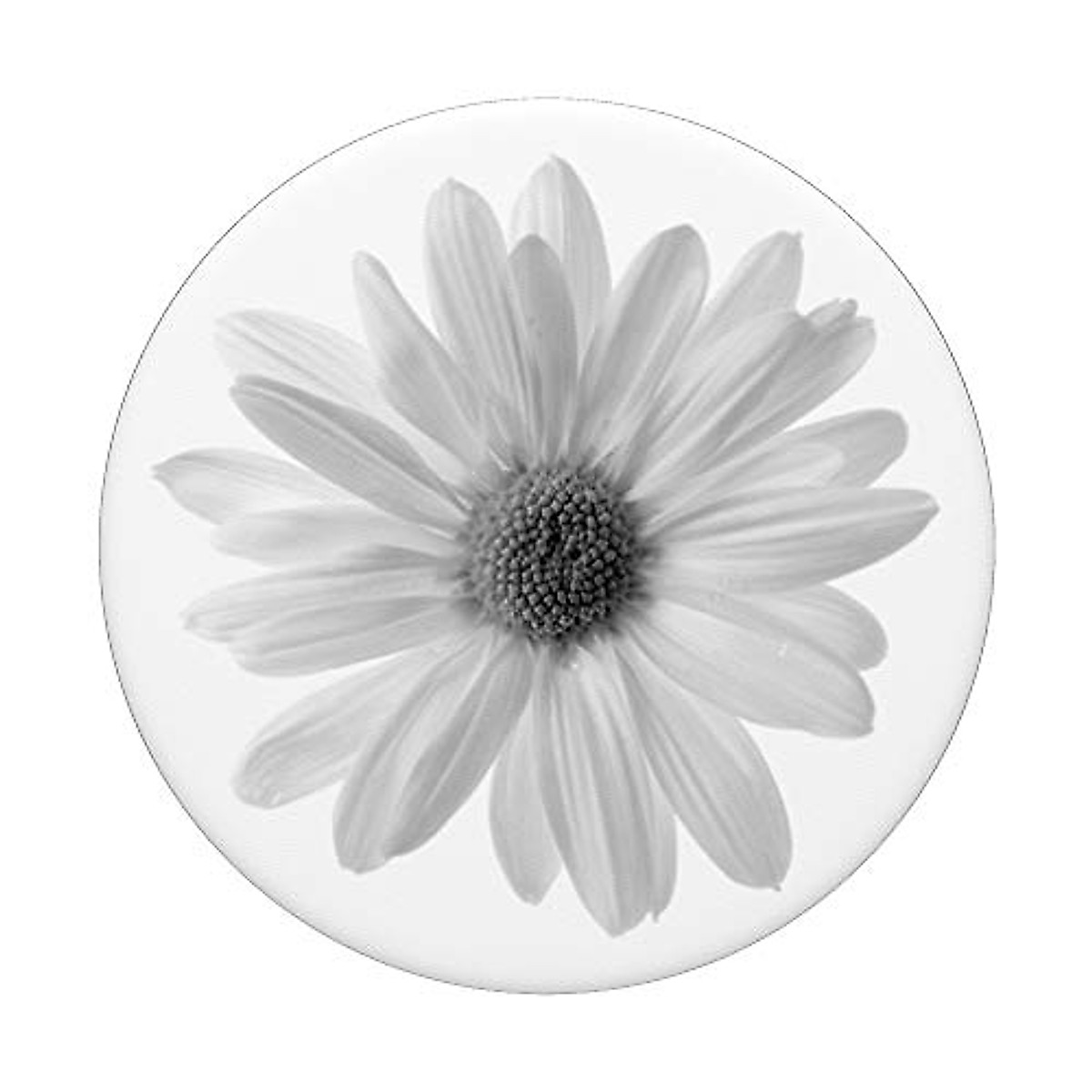 Black and White Daisy Flower PopSockets PopGrip: Swappable Grip for Phones & Tablets