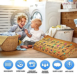 50x60 Flannel Fleece Blankets and Throws, Home Decor Sofa Blanket Comfort Warmth Soft Plush Throw for Couch Christmas Lights Alphabet one