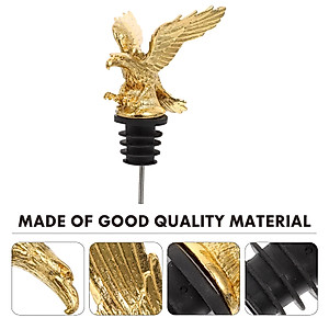 Hemoton Wine Pourer Spout Alloy Eagle Wine Bottle Stopper Liquor Pourers Animal Wine Aerator Wine Purifier Gifts for Christmas New Year Golden