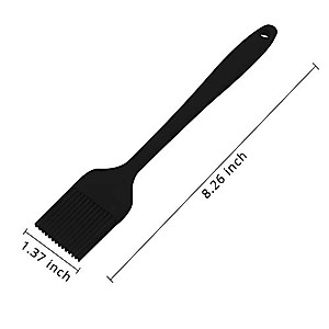 KUFUNG Silicon Basting Brushes, Heat Resistant Pastry Brushes, Spread Oil Butter Sauce Marinades for BBQ Grill Barbeque & Kitchen Baking, Cooking (M, Black)