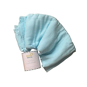 Baby Swaddle Blanket Unisex Muslin Wrap Soft Receiving Blanket for Boys and Girls Large 47 x 47 inches Light Blue