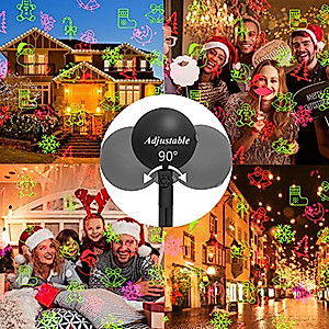 Christmas Lights Outdoor Laser Projector Waterproof Outside Xmas Projection Light Show Led Spotlight Display Lazer Landscape Lighting for Holiday Halloween Yard Garden Decorations