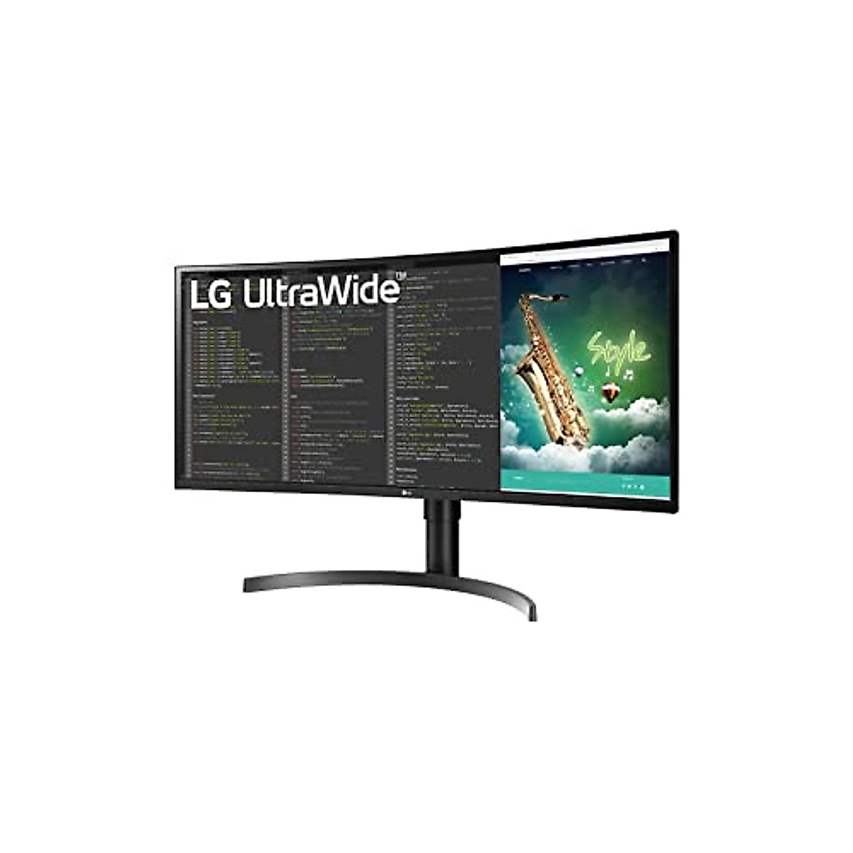 LG 35” 35BN75CN-B VA HDR QHD UltraWide™ Curved Monitor (3440x1440) with 100Hz Refresh Rate, 5ms(GTG), USB Type-C™, AMD FreeSync™, Dynamic Action Sync, Black Stabilizer, MaxxAudio® & Ergonomic Design