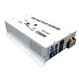 WZRELB DC to AC Converter Off Grid Pure Sine Wave Power Inverter Generator (2500w 24v 120v)