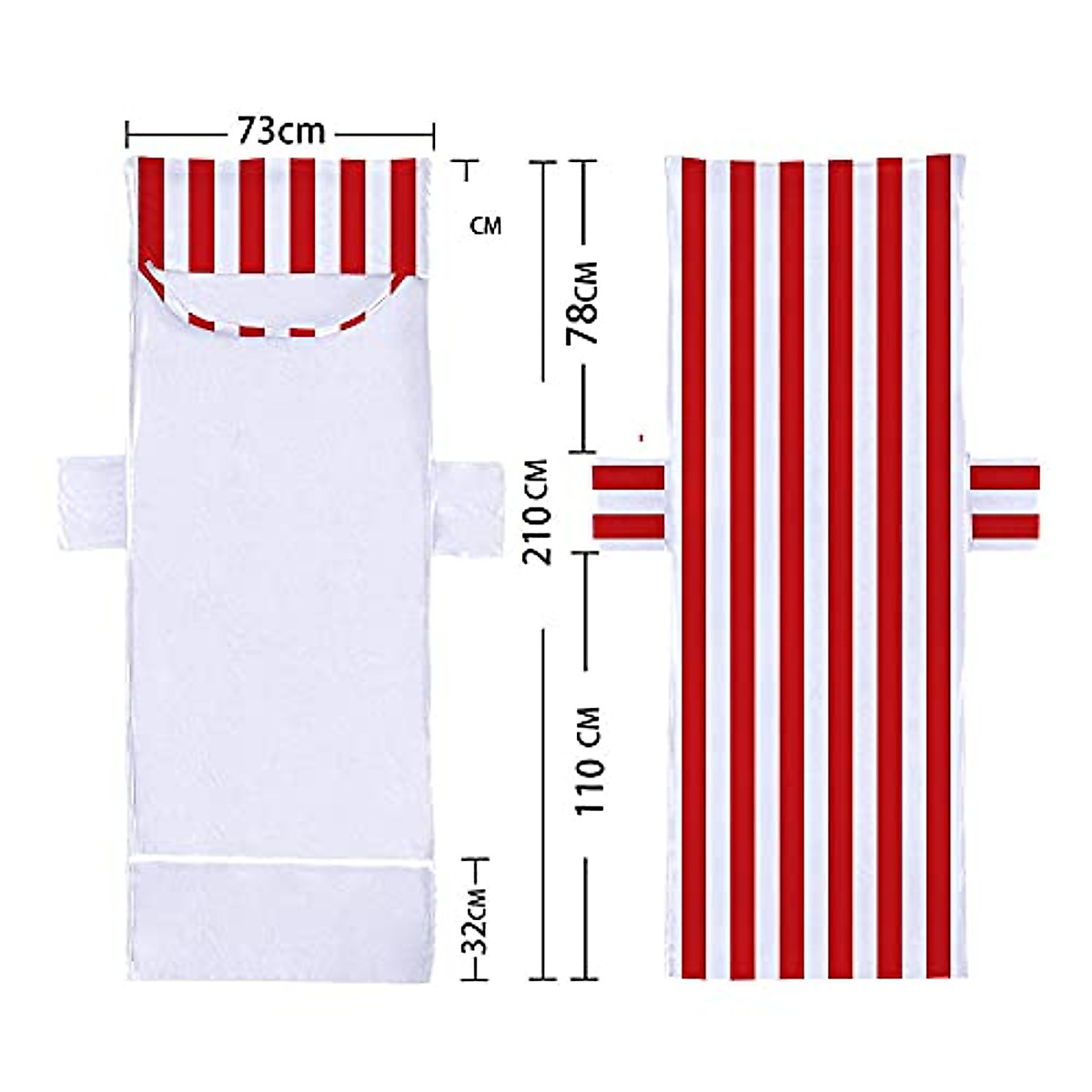 Ochine Beach Chair Cover Pool Lounge Chaise Towel Cover Sun Lounger Cover with Side Storage Pockets for Sun Lounger Pool Sunbathing Garden Beach Hotel (78.7x29.5 Inch)