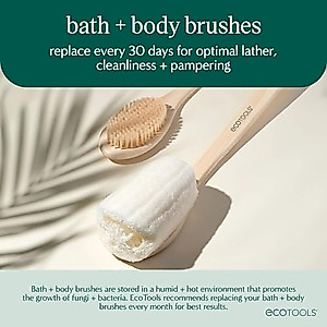 EcoTools Deep Cleansing Facial Brush, Manual Facial Cleansing Brush Exfoliates & Deeply Cleanses, Remove Makeup & Dry Skin, Eco-Friendly Face Brush for Cleansing, Color May Vary, 1 Count