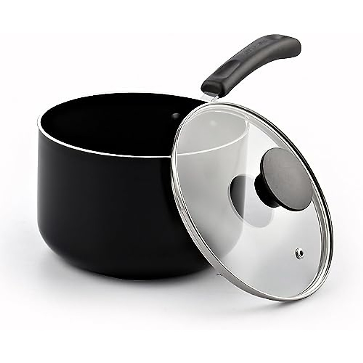 Cook N Home Nonstick Saucepan, 2 quart, Black