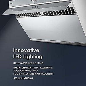 FOTILE JQG7502.G 30" Range Hood Unique Side-Draft Design for Under Cabinet or Wall Mount Modern Kitchen Vent Hood Powerful Motor LED Lights Mechanical Buttons Cooktop Bundle (1. Silver Gray)