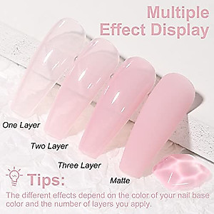 AILLSA Gel Nail Polish Nude Pink Gel Polish Sheer Neutral Color Jelly Nail Polish Gel Natural translucent Soak Off U V Gel Nails for Nail Art French Manicure at Home 0.51 Fl Oz /GB49