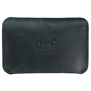 Hide & Drink, Leather Bicolor Card Holder, Holds Up to 8 Cards Plus Folded Bills, Wallet Cash Organizer, Handmade, Multicolor