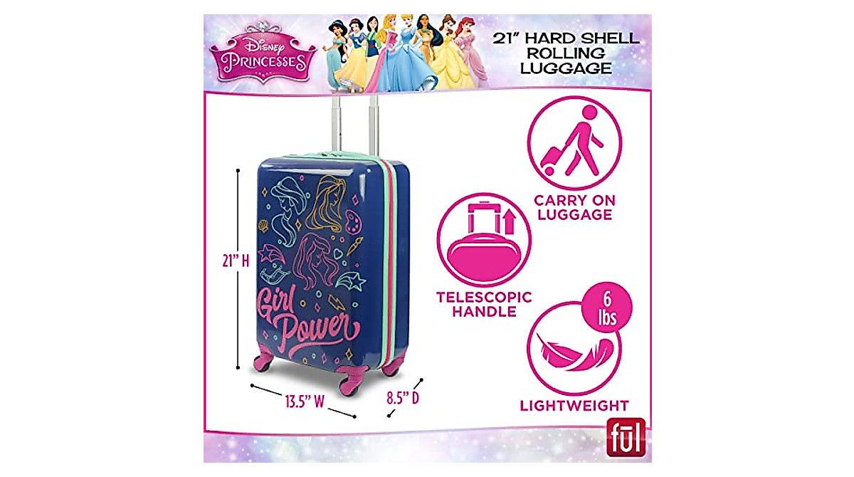 Ful Disney Princess Rolling Luggage - 21 Inch Carry-On