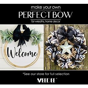 MEEDEE Black Burlap Wired Ribbon - 1.5 Inch, 10 Yards for Crafts, Weddings, Gift Wrapping, Home Decorating