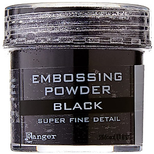 Ranger Embossing Powder, .56 Ounce Jar, Super Fine Black