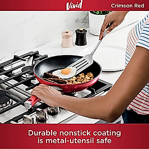 Ninja C29500 Foodi NeverStick Vivid 10-Piece Cookware Set with Lids, Nonstick, Durable & Oven Safe to 400°F, Cool-Touch Handles, Crimson Red