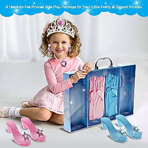 Princess Toys for 3 4 5 6 7 8 Year Old Girls,Toddler Little Girl Toys ages 3+ Year Old Birthday Easter Halloween Christmas Gifts Princess Dress Up Shoes Exquisite Box Indoor Outdoor Party Games