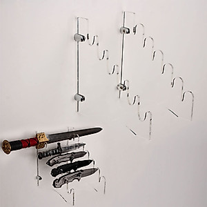 WANLIAN Dagger Wall Mount Knife Holder Acrylic Knife Display Case Fixed Blade Knife Holder, Wall Display Knife Dagger(Transparent)