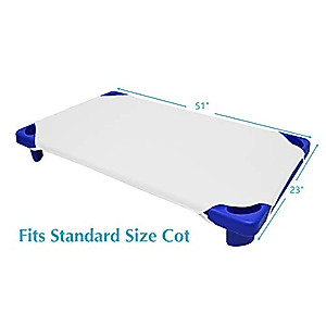 American Baby Company 1 Pack Cotton-Polyester Blend, Standard Size Daycare/Pre-School Cot Sheet, White, 23 x 51, for Boys and Girls