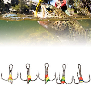 OKJHFD 5Pcs Box Metal Colorful Fishing Hook Artificial Fishing Lure Bait Fishing Tool Accessories(01)