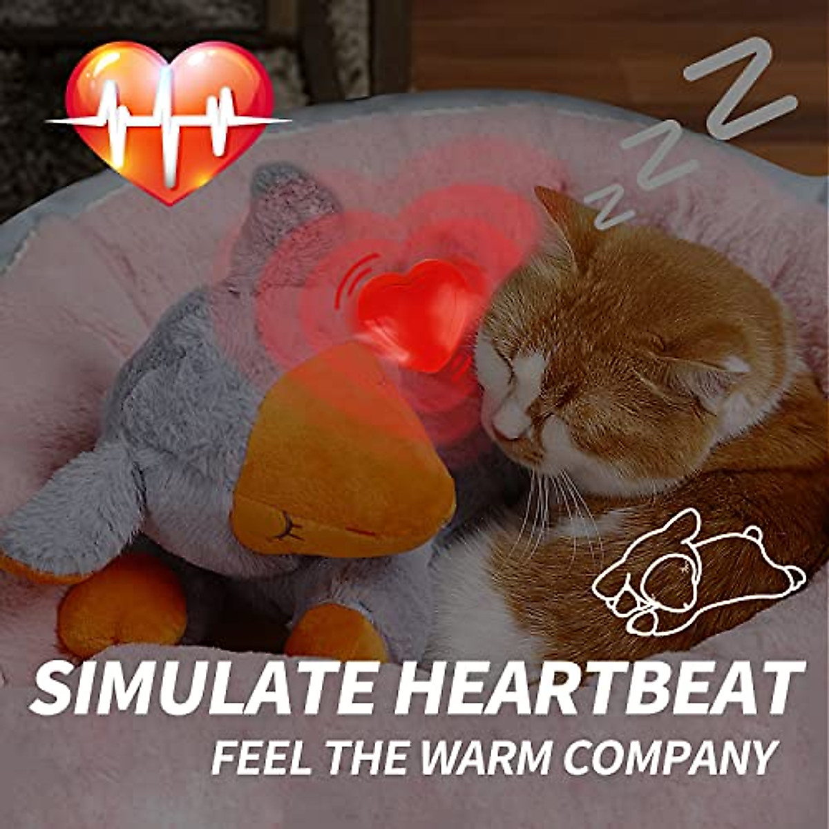 ALL FOR PAWS Dog Stuffed Animals with Heartbeat,Small Dog Toys for Dog Anxiety Relief,Puppy Behavioral Training Aid Toy Dog Stuff