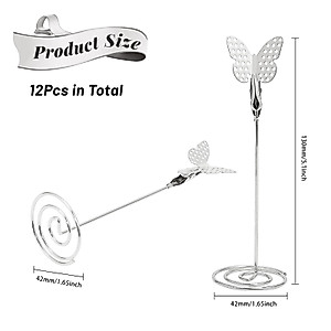 CHGCRAFT 12PCS Butterfly Table Number Holders Place Card Holder Photo Holders for Tables Cards Stand Name Menu Clips Table Sign Holders for Wedding Anniversary Birthday, Rosegold