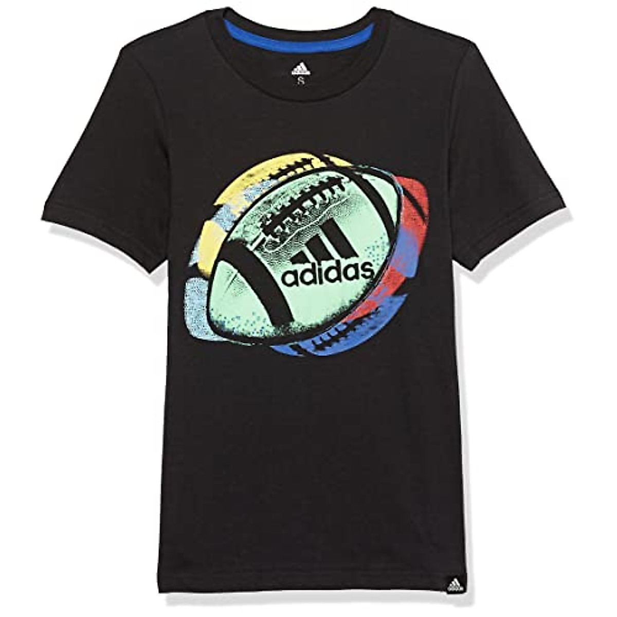 adidas Boys' Short Sleeve All Sport Tee, Black with Multicolor, X-Large (18/20)