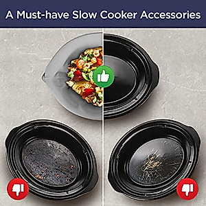 Slow Cooker Liners 2 pack - Sillicone Reusable - For 6-8 Quarts - Easy to Clean - Sleek design - Leak Proof - Fits Round and Oval Pots