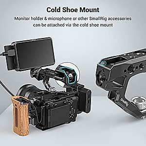 SmallRig Ergonomic Handle with Locating Holes for ARRI, Anti-Off Designed Cold Shoe Adapter - 2165