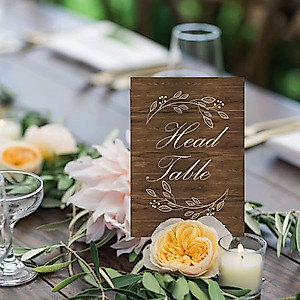 Wedding Table Numbers Rustic Table Numbers Table Number Cards 5" x 7" Double Sided 1-25 with Head Table Cards Table Signs for Wedding, Reception, Centerpiece, Party