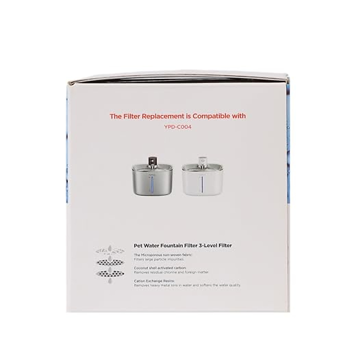 FEELNEEDY 6 Pack Cat Water Fountain Filter & 6 Pack Pump Filter Sponges Replacement, Pet Water Fountain Filter for 135 fl oz/4L Cat Water Fountain (YPD-C004P,YPD-C004S)