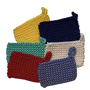 Handmade Knit Nylon Kitchen Scrubbers - Reusable - Sponge - Scouring Pad - Scrubbies - Pot Scrubbers - set of 2 - single layer