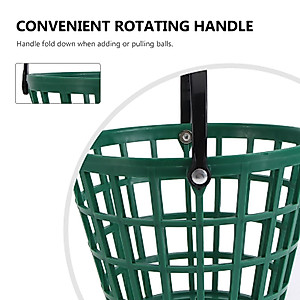 Toddmomy 1pcs Golf Ball Basket,Plastic Golf Ball Bucket Golfball Storage Container with Handle for Outdoor Sport Stadium Accessories,50pcs Ball