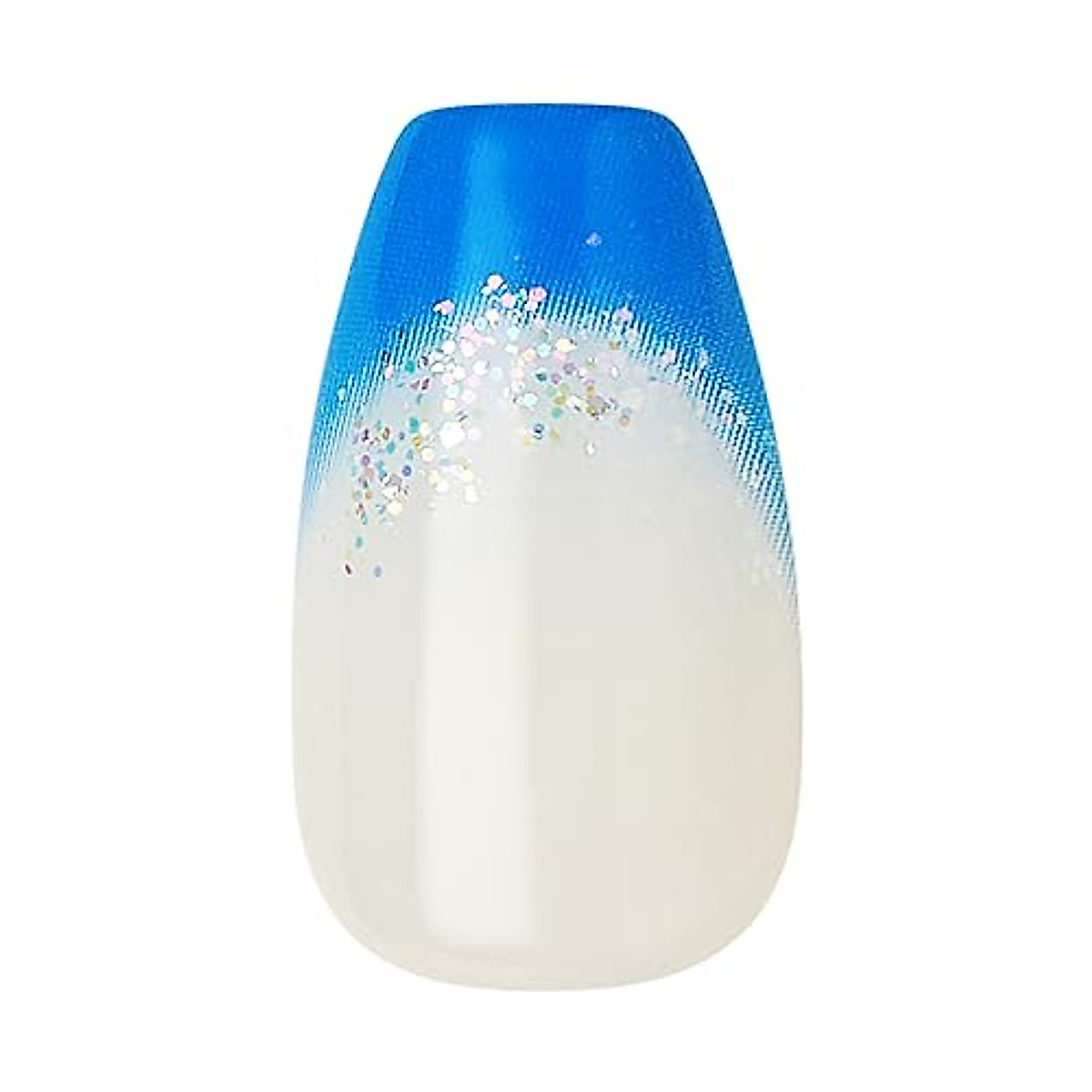 KISS imPRESS Press-On Manicure Fake Nails, Medium Coffin, Mesmerize, Blue, Comfortable, Super Hold Adhesive, No Glue/Polish, Chip Proof, No Dry Time, Smudge Proof, Waterproof | 30 Count