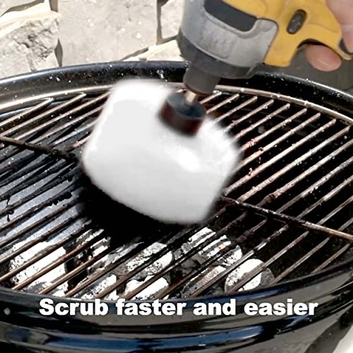 ABN White Power Scrubber Drill Brush Set for 1/4in Drive - 3 Piece Soft Bristle - Tile Cleaner, Tub Scrubber, Detailing Brush Set for Home and Auto Car, Boat, Deck, Shower Wall, Spa Hot Tub, Carpet