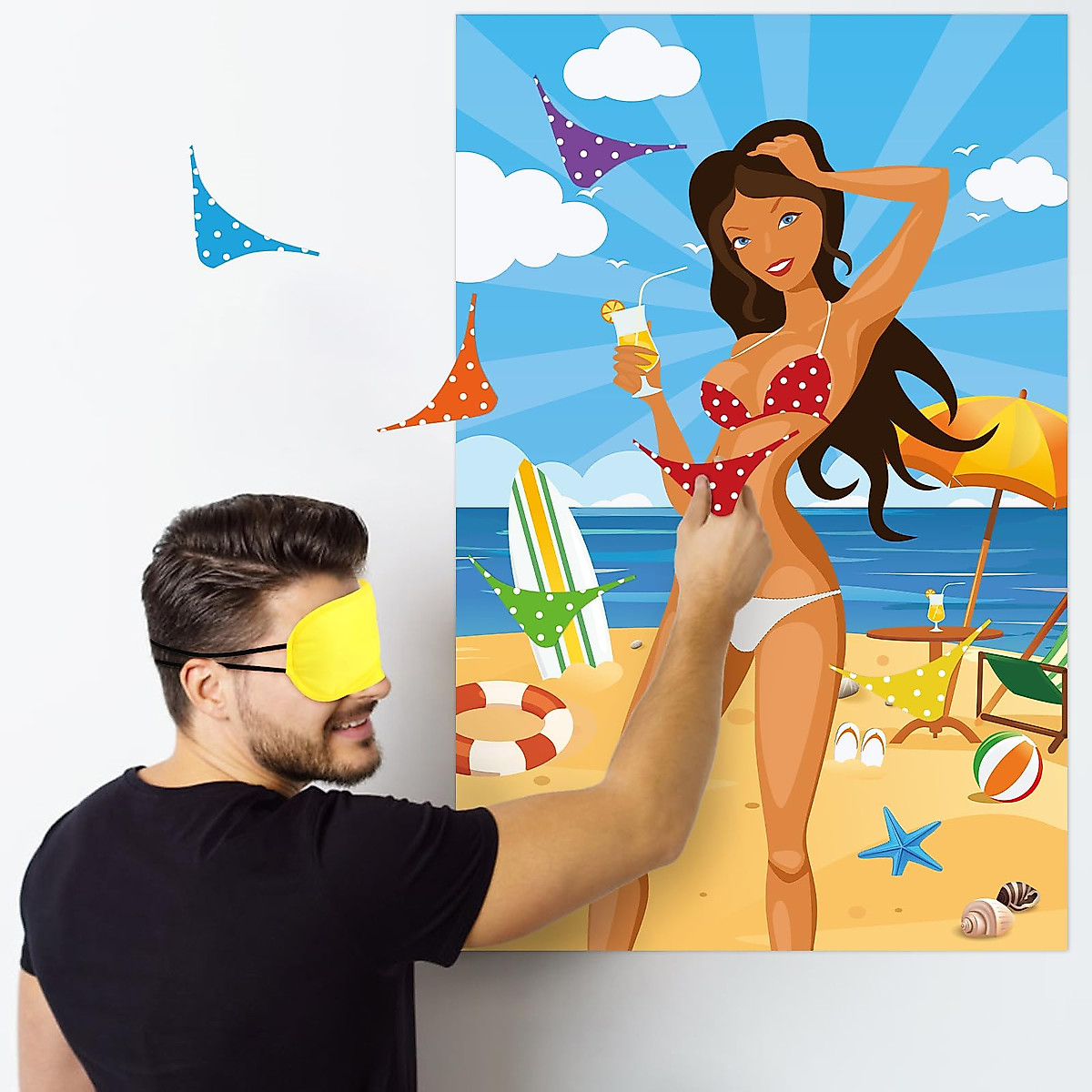 Lemicin Bridal Shower Games Pin The Pants On The Person with 36 Stickers Large Game Poster for Bachelorette Party Games Girls Night Party Games Birthday Party Game