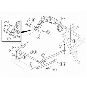 HTTMT- US-TGHD-SG04-BK2- US Front Saddlebag Bracket Guard Crash Bar Compatible With Harley Touring Road Glide FLH 14+