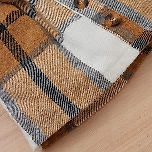 GOOCHEER Toddler Baby Girl Clothes Long Sleeves Top + Skirt Set Kids Toddler Girl Spring Fall Winter Outfit Clothing(Black Knit+Brown Plaid, 18-24 Months)