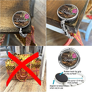 Wood Floral Adjustable Stethoscope ID Name Tag - Choose Tag Style and Color, Custom Fonts, Design Size and Decorative Frame - Hospital Nurse Identification