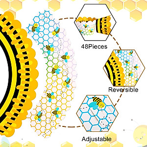 48 Pieces Honey Bee Cupcake Wrappers Reversible Bee Cup Cake Holder Honey Bee Scalloped Cupcake Holder Yellow and Black Stripes Cup Cake Wrappers, What Will It Be Gender Reveal Party Supplies