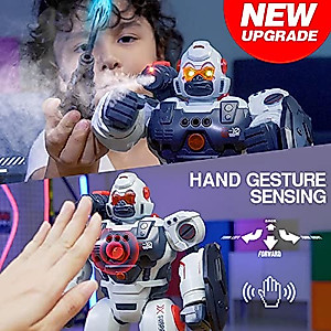 toylefun Robot Toys for Boys Kids 5-7 Year Old Remote Control Robots Gifts for 6-8 Birthday Present Toy Hand Gesture RC Sensing 2022 hot Smart programmable Robotics for 3 4 6 9 10 11 and up