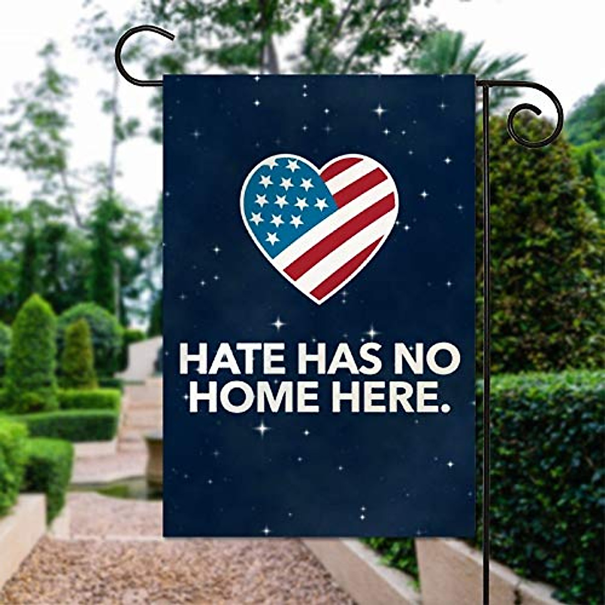 Hate Has No Home Here - Garden Flag Yard Banner Double Sided 12.5 x 18 Inches