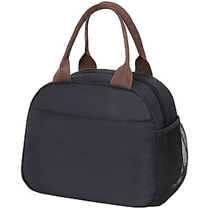 Lunch Bag, Bagseri Insulated Lunch Tote Bags for Women Men, Portable Reusable Adult Lunch Cooler Bag Thermal Organizer, Water-resistant Lining (Dark Grey)