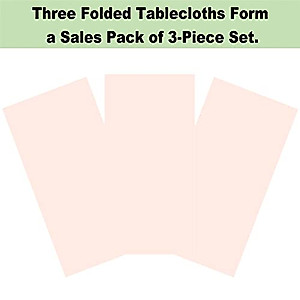 Plastic Light Pink Tablecloths 3 Pack Disposable Table Covers 54" x 108" Baby Pale Pink Table Cloths for Parties Bridal Shower Engagement Wedding Birthday, Fits 6 to 8 Foot Rectangle Tables