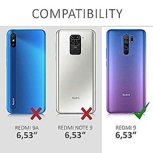 kwmobile Case Compatible with Xiaomi Redmi 9 - Case in Soft Matte Finish TPU with Camera Protection - Black Matte