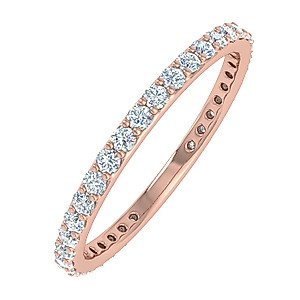 1/2 Carat Diamond Eternity Wedding Band in 14K Rose Gold (Ring Size 5.5)