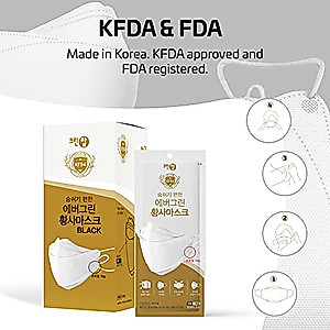 10 Individually Packaged CLEANTOP Adjustable Strap KF94 Certified Safety Face Mask made for Adult & Kids, Made in KOREA (White, Large (Adults))