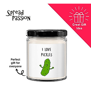 I Love Pickles Candle - Soy Wax Candle - Hand Poured Candle - 9 oz Vanilla-Scented Candle - Candle Jar