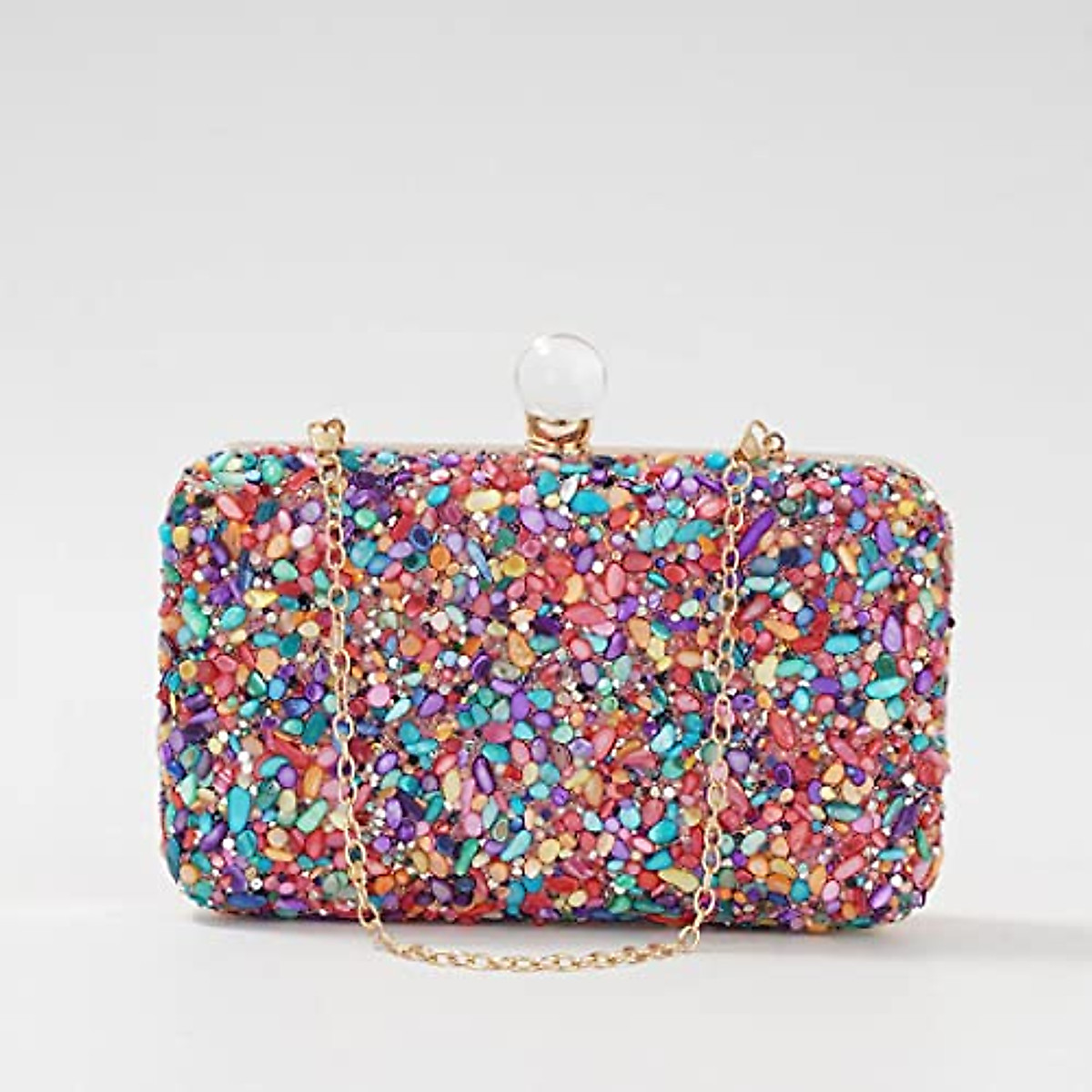 PU Leather Rhinestone Purse For Women, Evening Handbags Clutch Purses For Women Wedding and Party (Multi-colored)