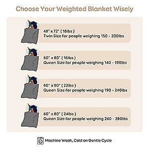 Weighted Blanket 22lbs Queen Size, Cottonblue 60x80 Inches Grey Sherpa Blanket Throw Sofa Bedding Heavy Blanket for Adults, Soft Cozy Fleece Thick Blanket, Plush Fleece Minky Weighted Blankets